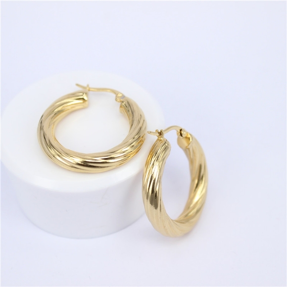 Stearling Forever | Jewelry | 4k Gold Vermeil Chunky Twist Hoop ...